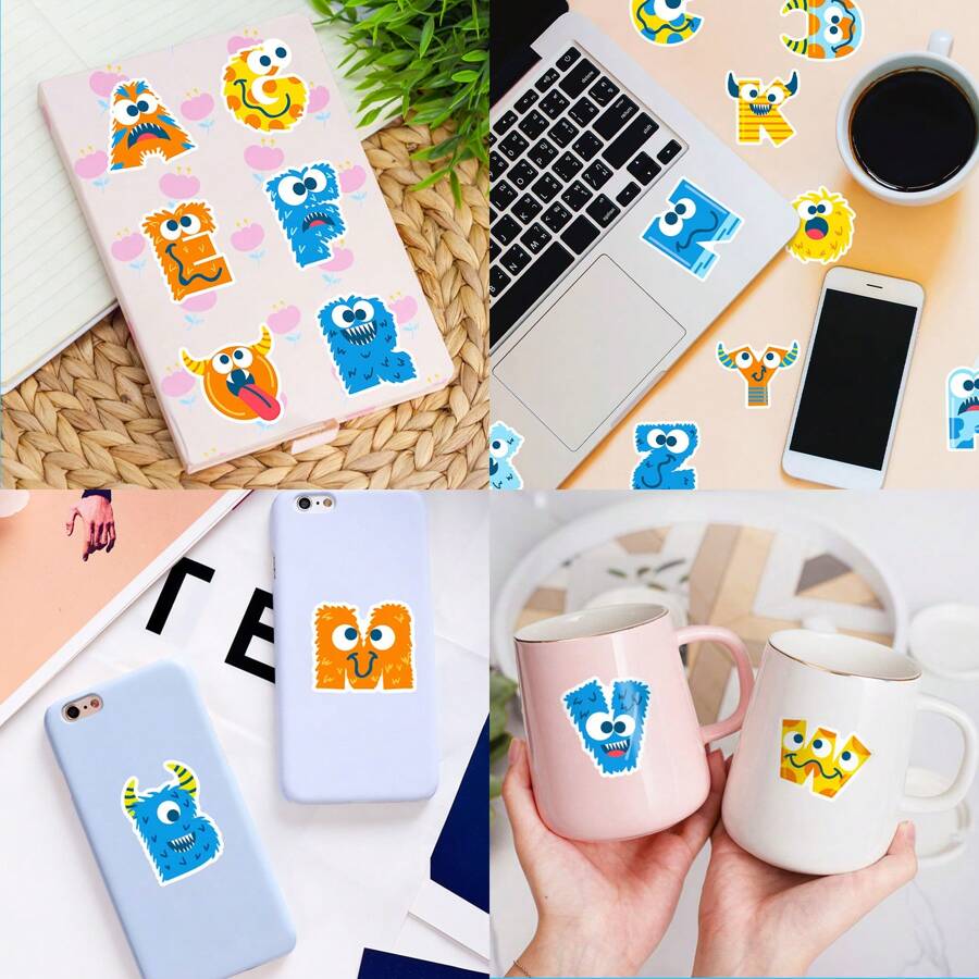 100pcs Number Stickers For Water Bottles, Cute Animals Numbers ...