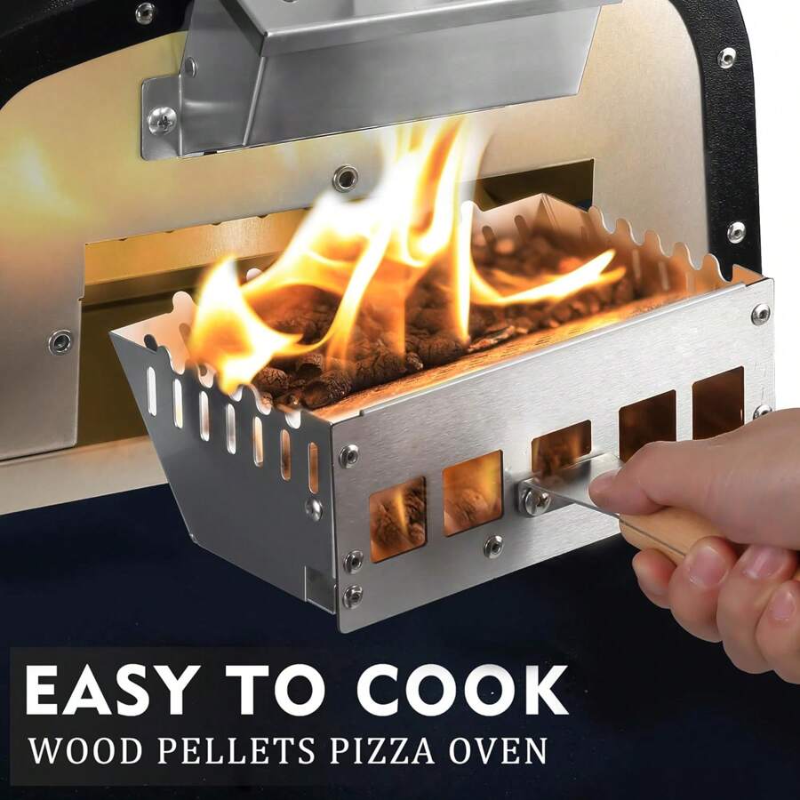 PIZZELLO 16" Portable Pellet Pizza Oven Outdoor Wood Fired Pizza Ovens ...