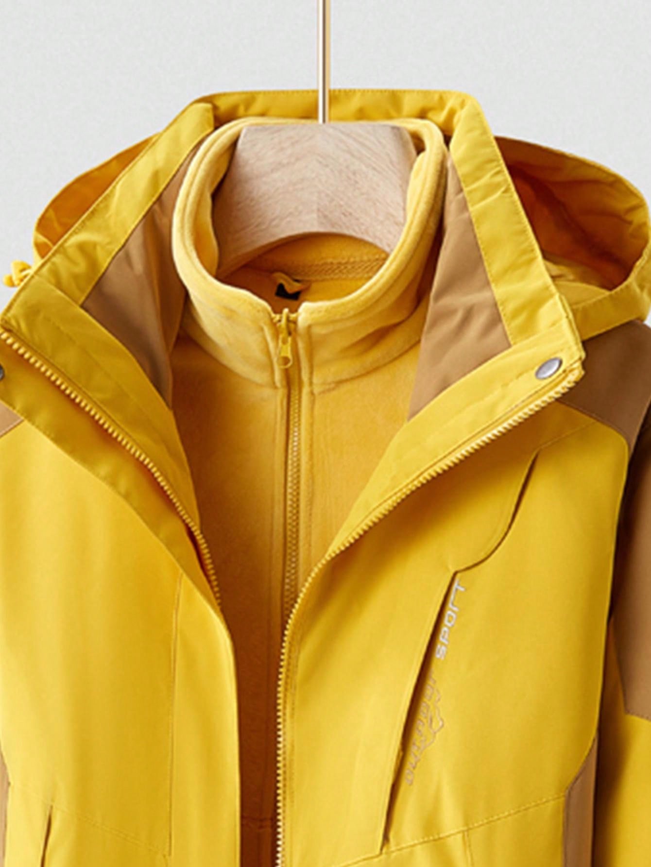 Men's Outdoor Windproof & Waterproof 3-In-1 Windbreaker Jacket With ...