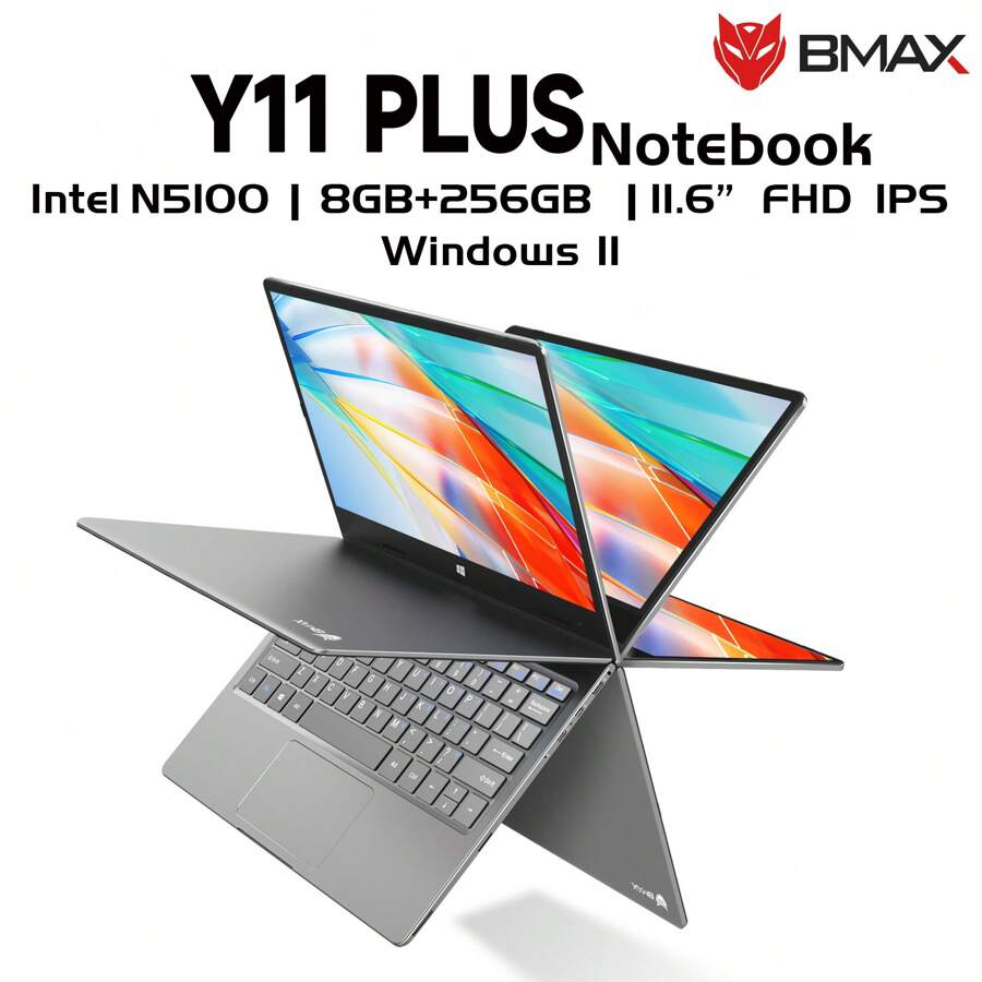 BMAX Bmax Y11 Plus Touchscreen-laptop, Intel N5100 (bis Zu 2,8 Ghz), 8 Gb Ddr4 + 256 Gb Ssd, 11 ...