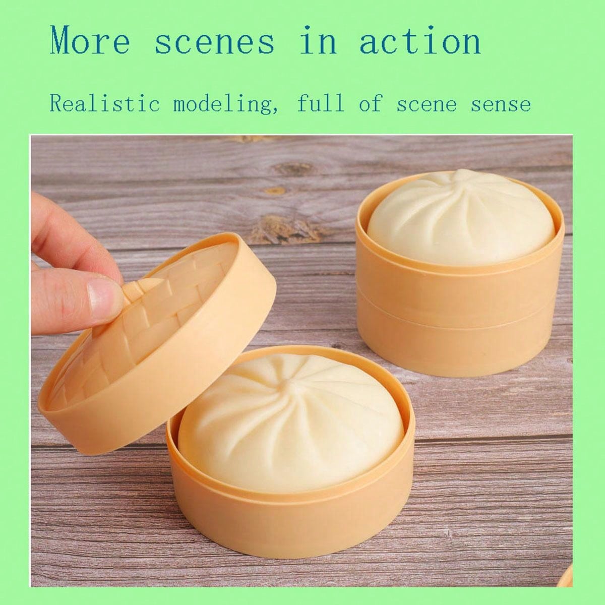 1pc Slow Rising Steamed Bun Shaped Stress Ball, Squeeze Toy, Prank Food ...