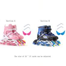 New Beginner's Full Flash Ice Skating Shoes Set, Adjustable Flash ...
