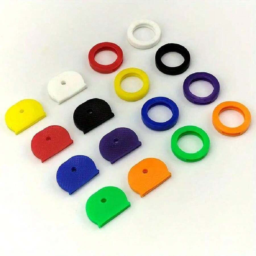 16pcs Key Caps Covers Tags, Key Cap & Key Ring Combination, Label ID ...
