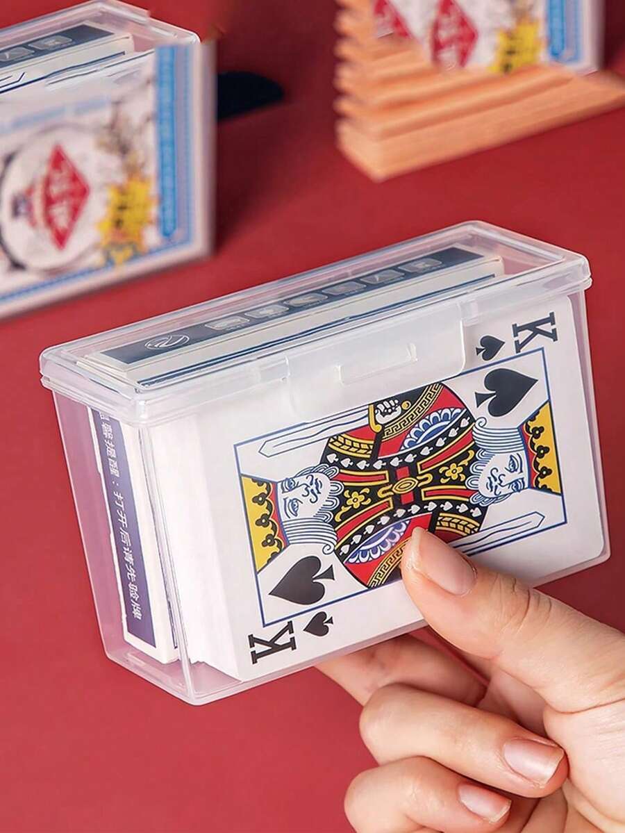 1pc Transparent Plastic Storage Box For Playing Cards, Id Cards ...