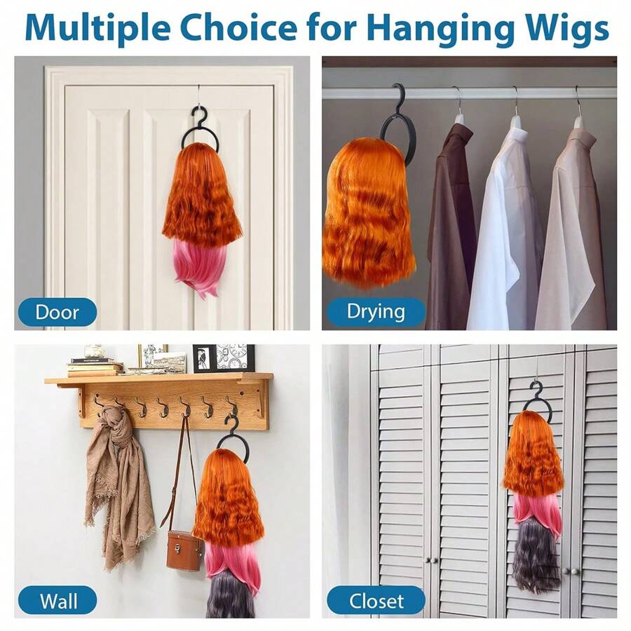 1pc Hanging Wig Stands With 2PCS HD Wig Caps, Wig Holder For Styling ...