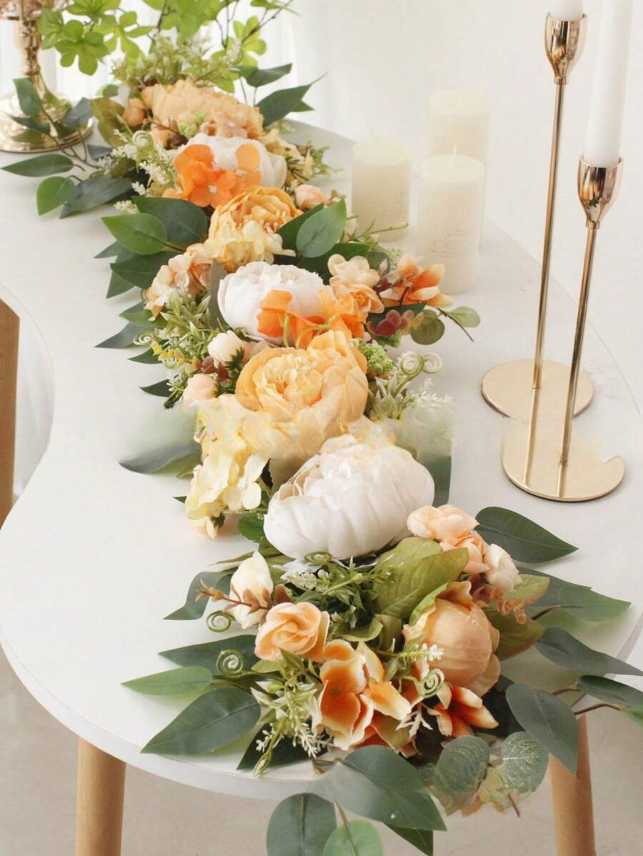 2 Pack Rose Swag Flowers, 25.6in/65cmx2 Wedding Arch Flowers Artificial ...