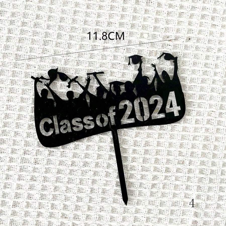 1pc Gold And Black Graduation Cake Topper For 2024, 2024 Graduation ...