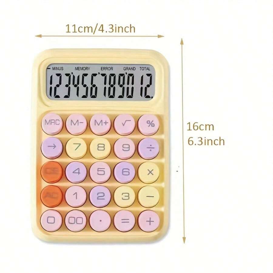 1pc Keyboard Calculator Office 12-Digit Mechanical Calculator Cute ...