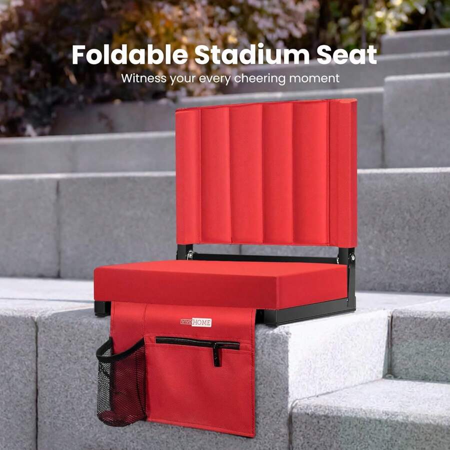 VIVOHOME Portable Stadium Seat For Bleachers With Back Support, Folding ...