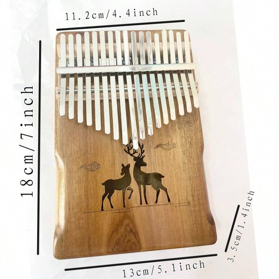 17 Keys Kalimba Thumb Piano Made Of Solid Wood In A Box Shape With ...