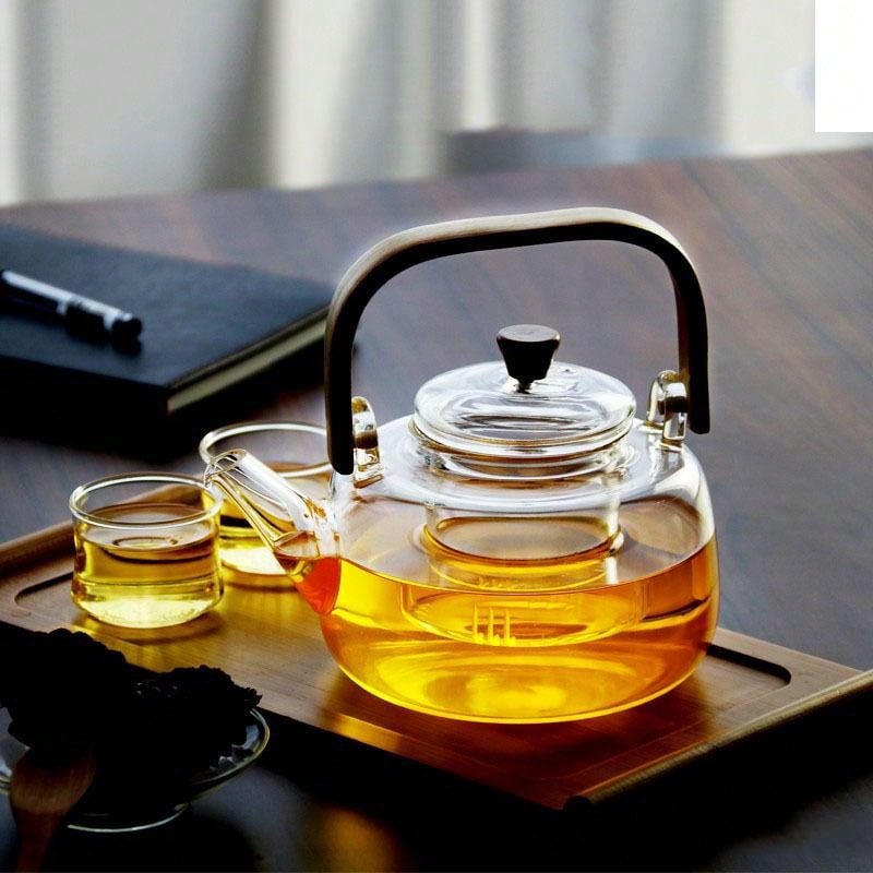 Glass Steaming And Boiling Dual-Purpose Lifting Beam Teapot Boiling Tea ...