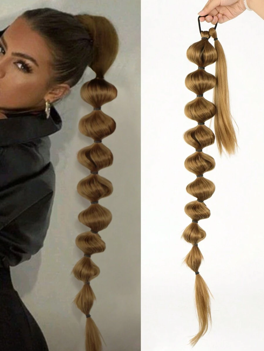 Synthetic Hair Extensions Bubble Braid Ponytail Afro Bubble Long ...