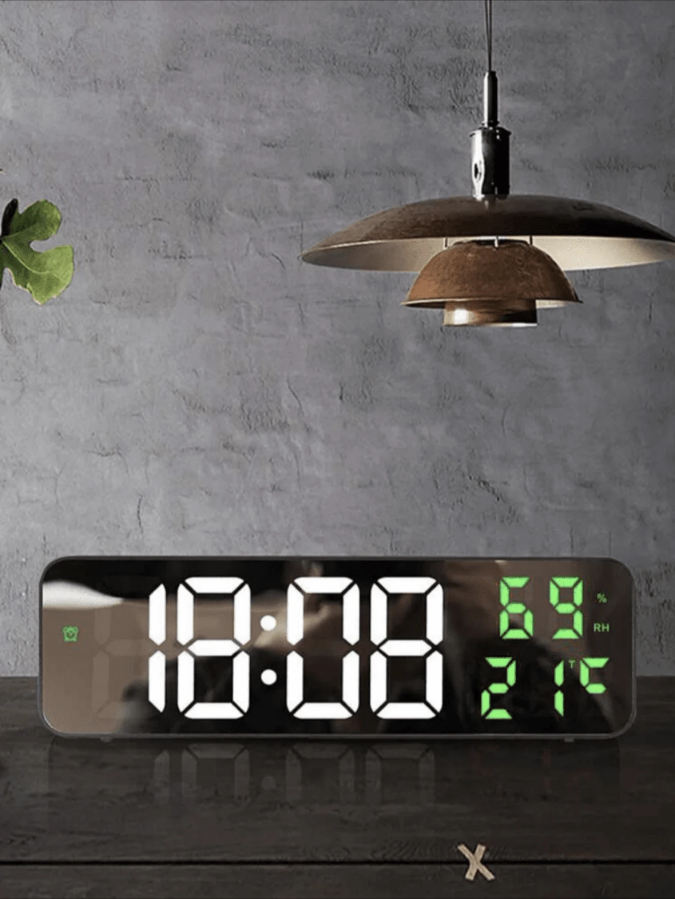 1 Pieza, Reloj Despertador Electrónico Con Espejo Led Digital De ...