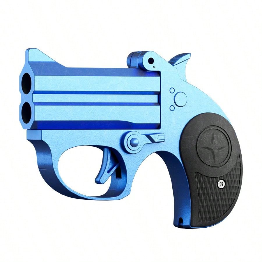 Miniature Double-Barrel Ejecting Shell Metal Decompression Toy Pistol ...