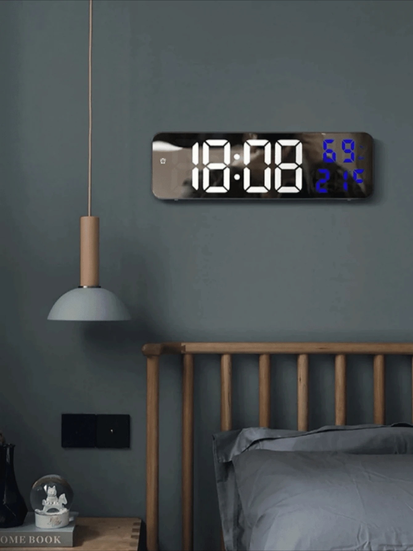 1 Pieza, Reloj Despertador Electrónico Con Espejo Led Digital De ...