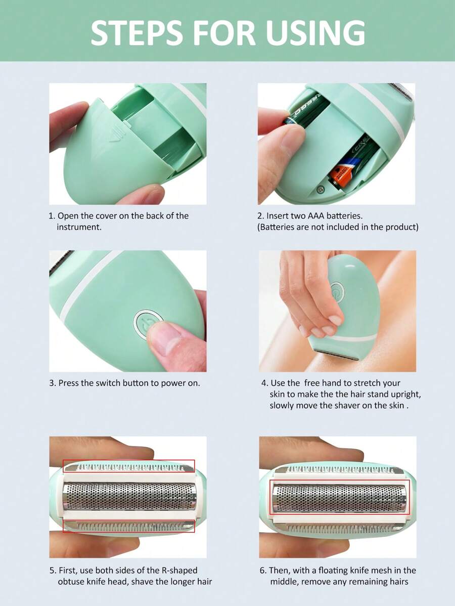 1pc 2*AAA Batteries Portability Removal Device Armpit Private Parts ...