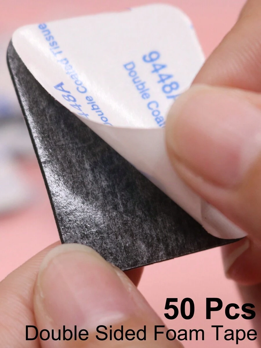 50pcs/pack Heavy Duty Double Sided Foam Tape Strong Adhesive Mounting ...