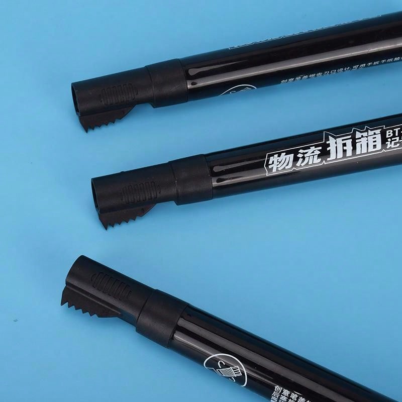 12pcs Black Logistics Box Marking Pen, Insert And Seal The Cap After ...