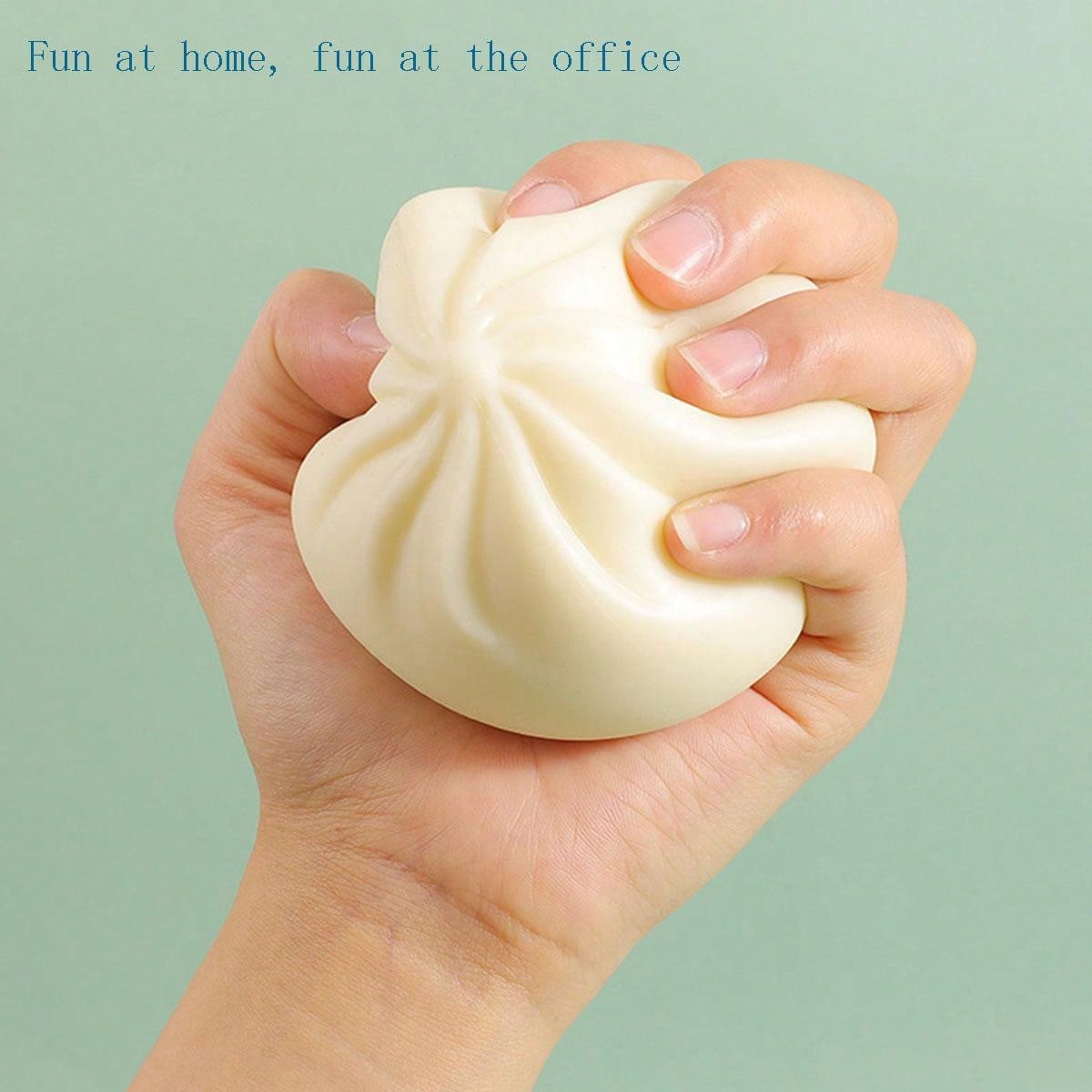 1pc Slow Rising Steamed Bun Shaped Stress Ball, Squeeze Toy, Prank Food ...