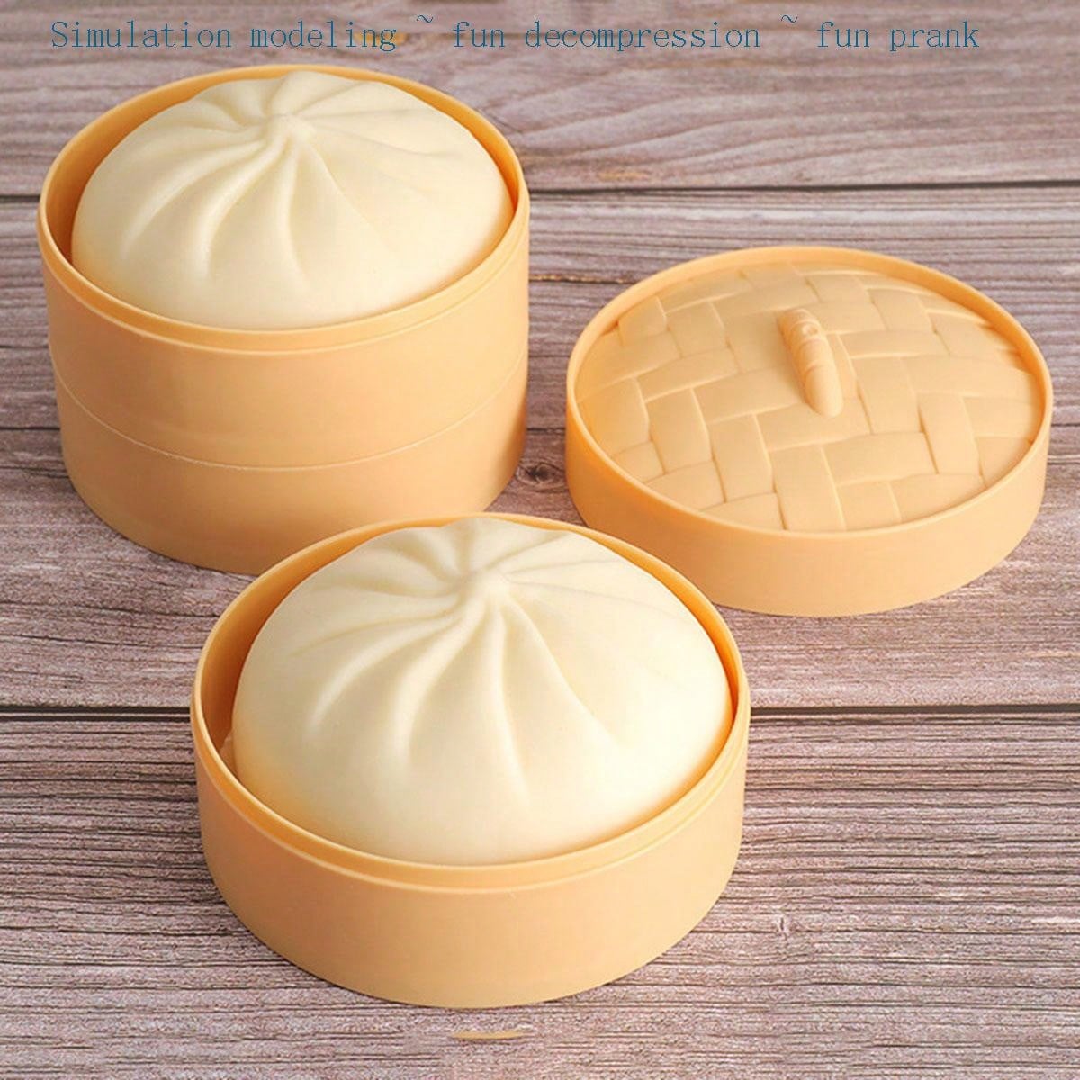 1pc Slow Rising Steamed Bun Shaped Stress Ball, Squeeze Toy, Prank Food ...
