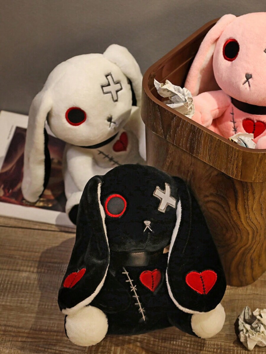 Spooky Gothic Bunny Stuffed Crazy Rabbit Plush Toys, Spooky Gothic ...