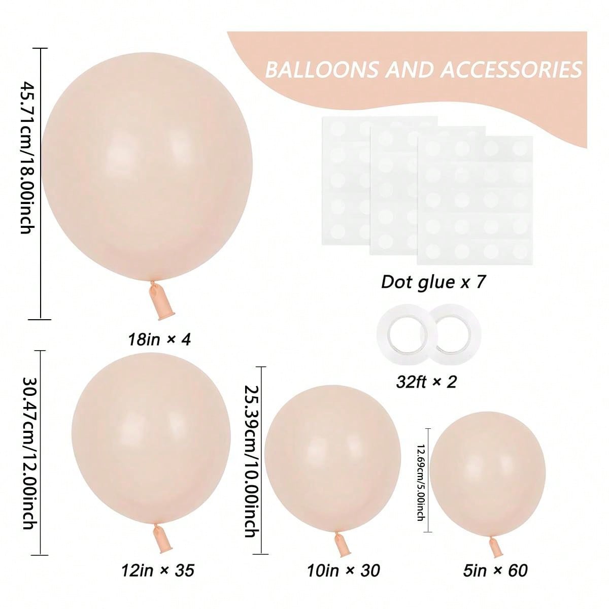 138pcs Balloon Arch Kit Including 18-Inch, 12-Inch, 10-Inch, 5-Inch ...