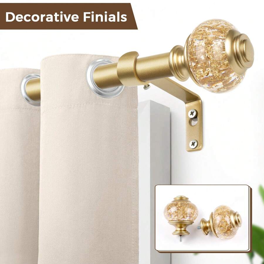 1pc Long Curtain Rods For Windows, 1 Inch Telescoping Curtain Rod ...