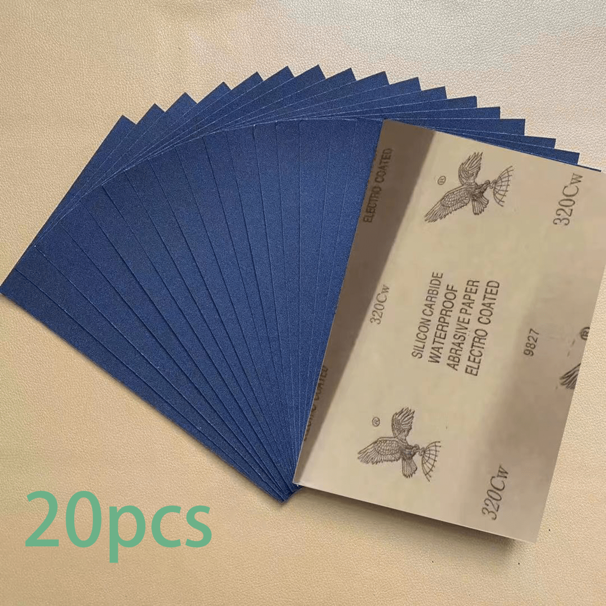 20 Sheets 320 Grit (14*23cm) Sandpaper For Metalworking, Automotive ...