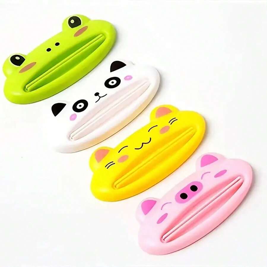1pc/4pcs. Cartoon Shaped Plastic Toothpaste Dispenser, Cartoon Manual ...