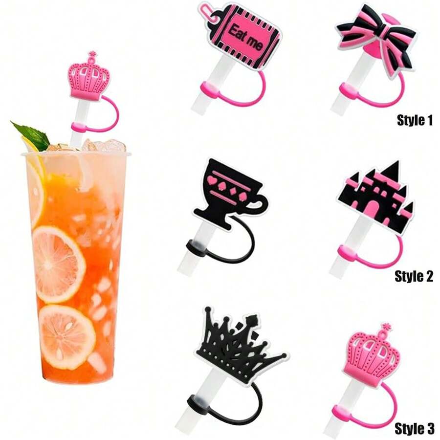 2Pcs 9-10mm Cartoon-Alice Straw Covers, Reusable Straw Covers For 30 ...