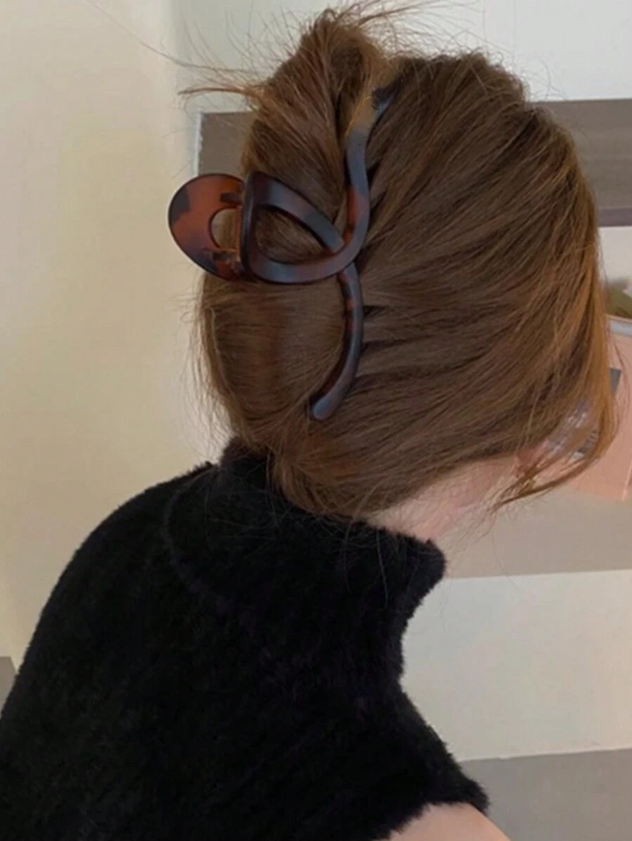 Maillard Style Oversized Hair Claw Clip Amber Tortoise Shell Color ...