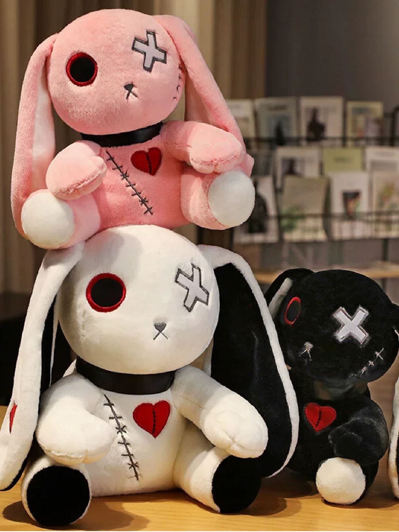 Spooky Gothic Bunny Stuffed Crazy Rabbit Plush Toys, Spooky Gothic ...