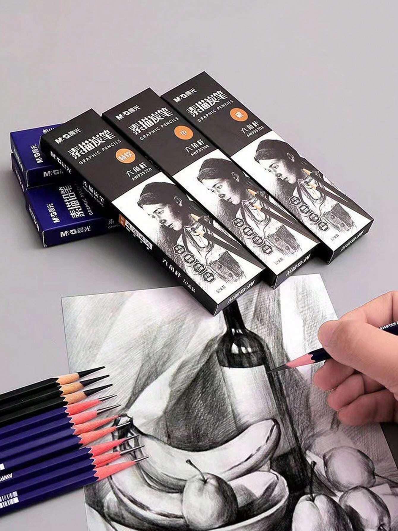 12pcs Mixed Staedtler Sketching Pencil Set 2b/4b/6b/8b/Soft/Hard ...