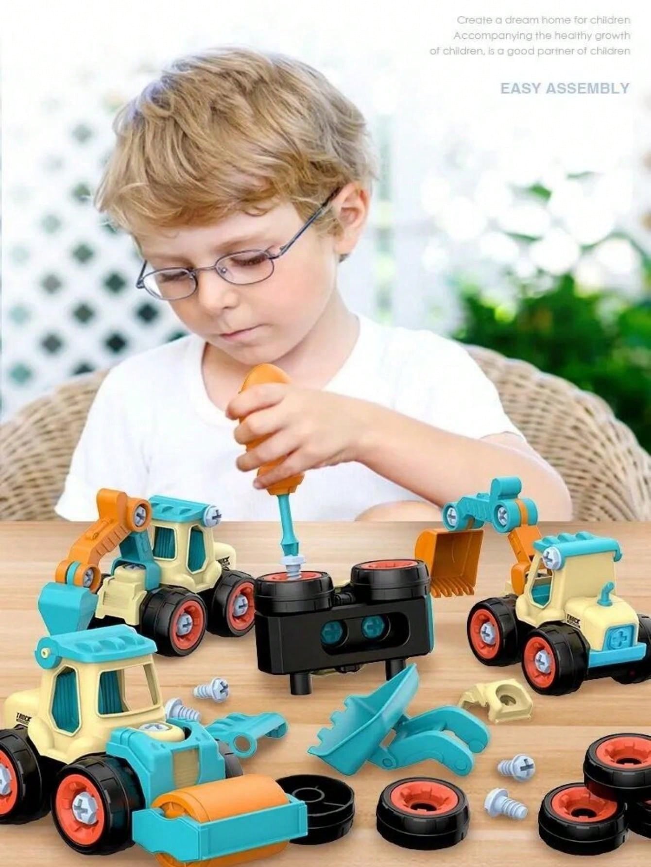 Diy Disassembly Engineering Vehicle Toy Set For Boys, Screw Assembly ...