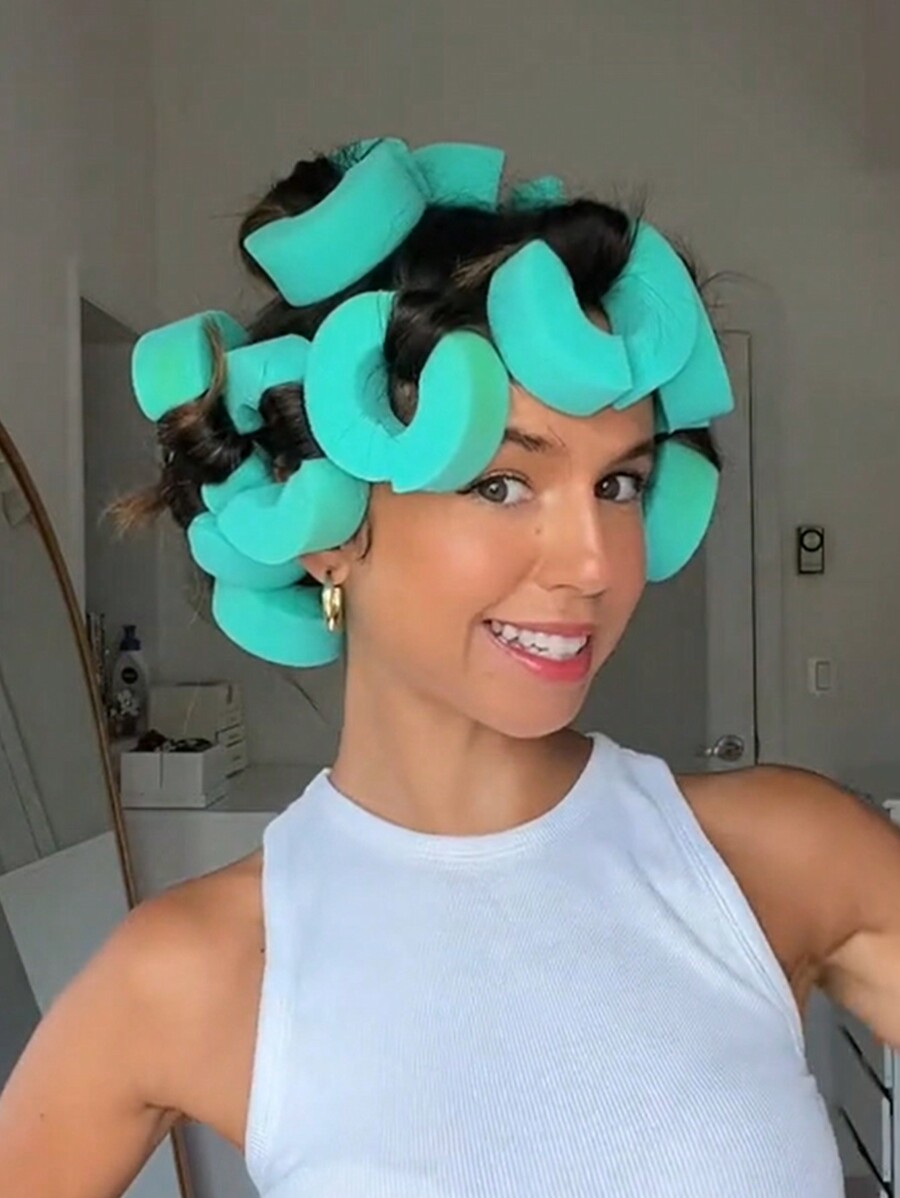 Multi-Color Roller Curling Iron 12-Piece Set Roller Heat-Free Sleep ...