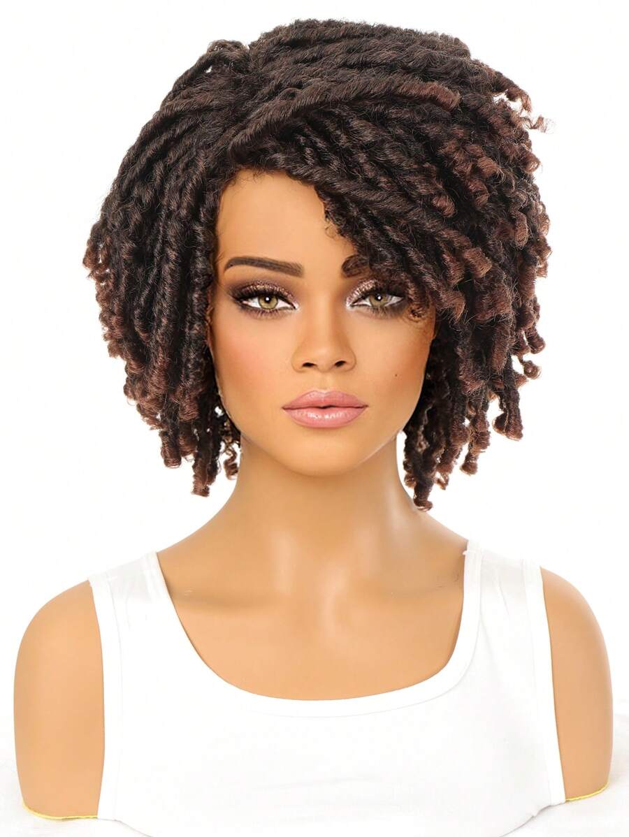 Short Dreadlock Wigs For Black Women And Men 12 Inches Short Curly Big ...