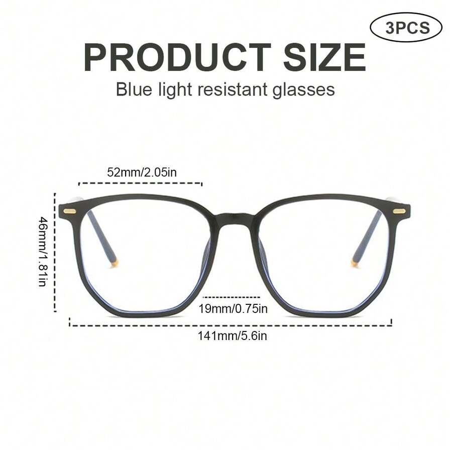 3 PCS Blue Light Blocking Glasses For Women Men Gaming Computer Glasses ...