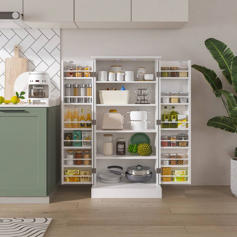 Pantry Cabinets, Freestanding Kitchen Pantry Storage Cabinet , Buffet ...