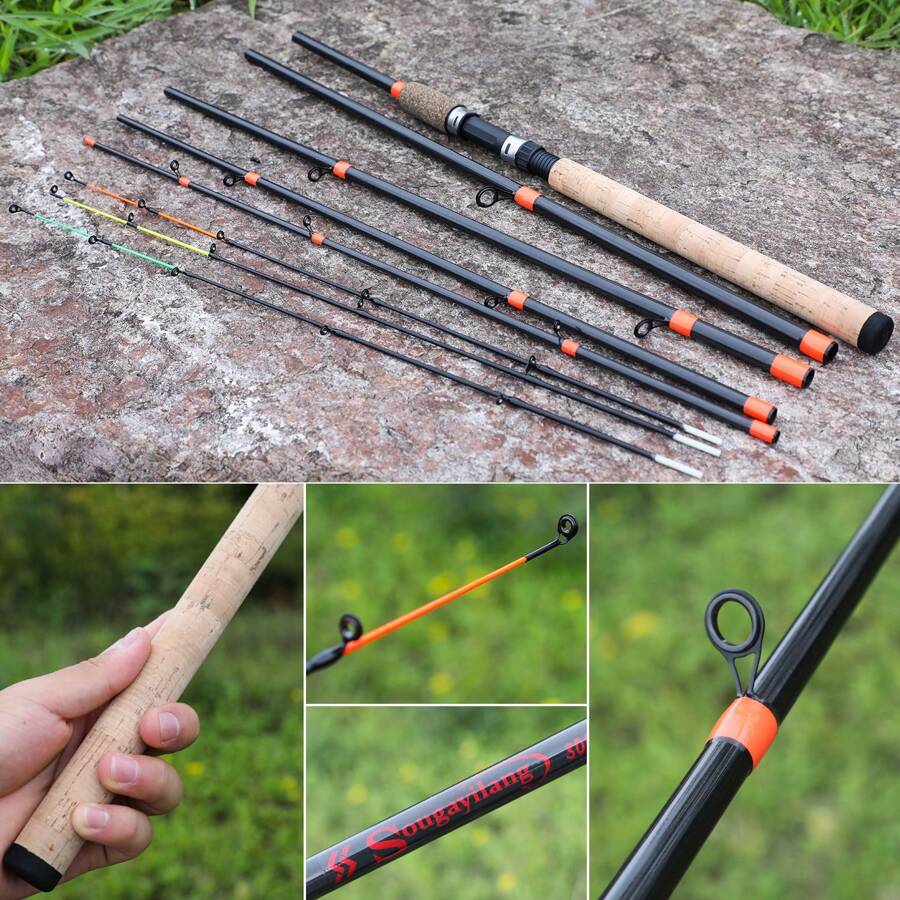 Sougayilang 3M Feeder Fishing Rod 6 Sections L/M/H Power Spinning ...