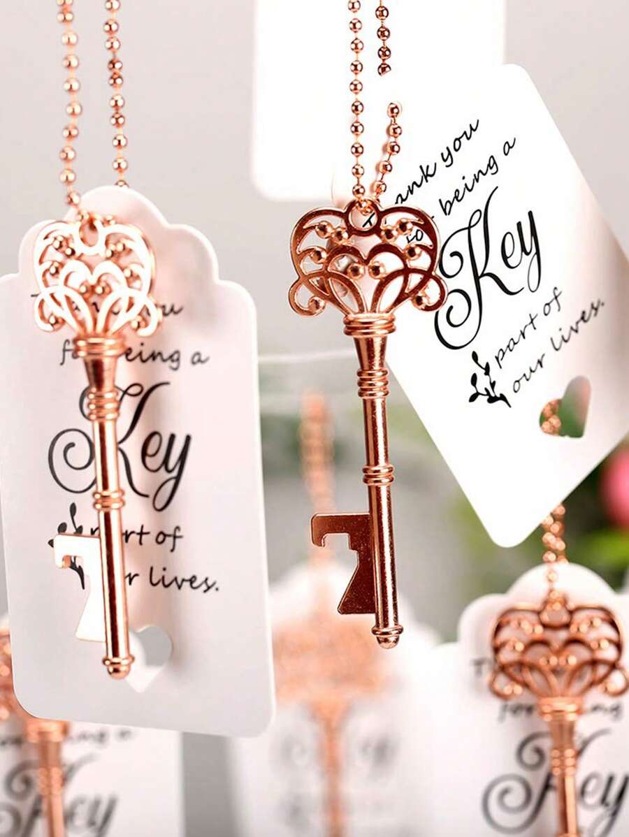 5sets - Rose Gold Key Bottle Opener With Tag Card And Keychain, Vintage ...