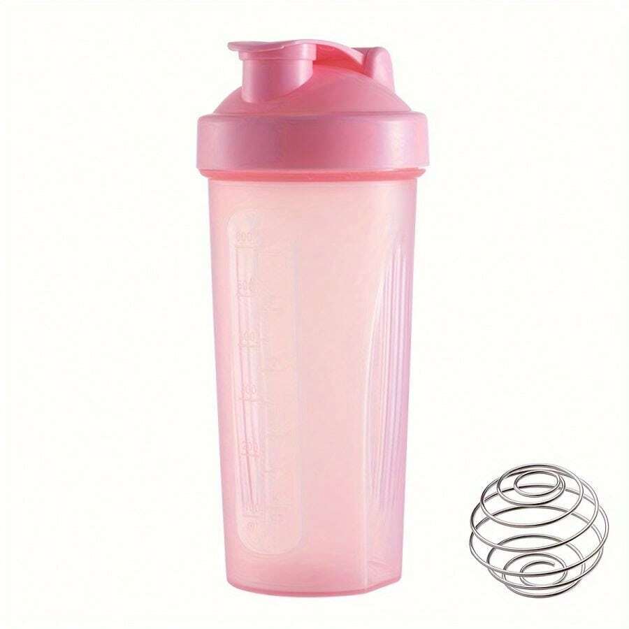 1pc 20oz/600ML Shaker Bottle Classic Loop Hook & Leak Proof,Scale ,A Small Stainless Whisk ...