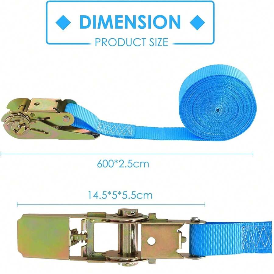 10 Pack Lashing Ratchet Tie Down Tensioning Belts, 6m Long 25mm ...