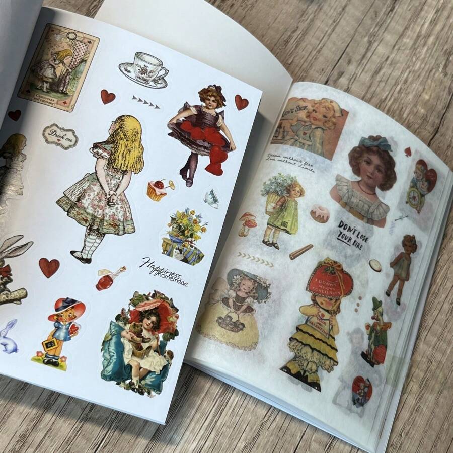 20 Sheets Vintage Sticker Book Flora, Fungi And Garden Series Pvc And ...