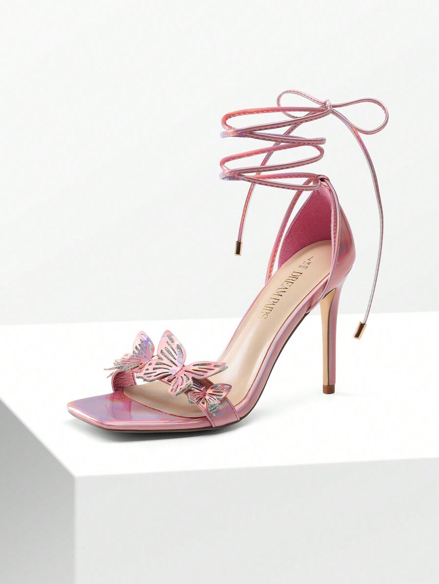 Women Bowknot High Heeled Sandals, Tie Leg Design Stilletos Heels, Sexy ...