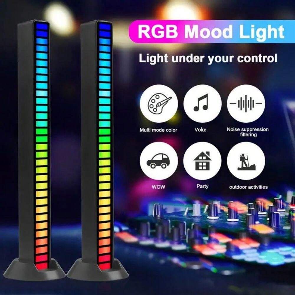 1pc RGB Sound Control Light Bar, Wireless Sound Activated Rhythm Light ...