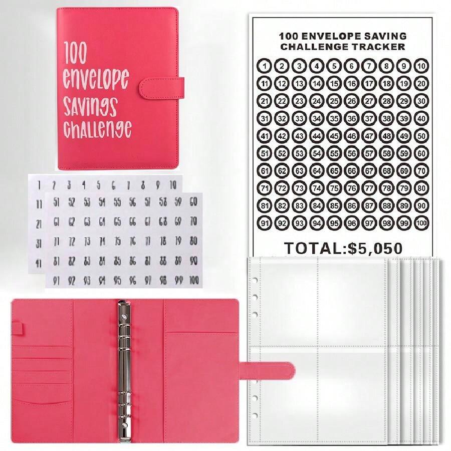 100 Days Envelope Challenge Binder Couple Savings Challenge Binder ...