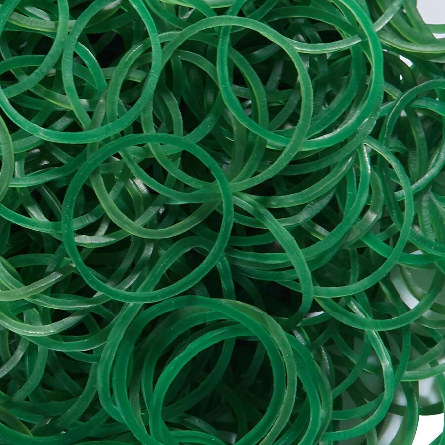 100pcs/Pack Green Rubber Bands, Elastic & Durable Office Stationery ...