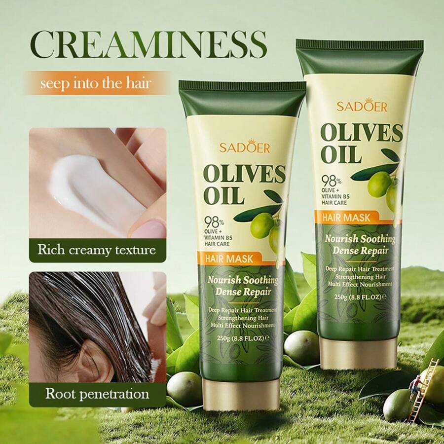 250g Olive Shampoo Conditioner, Thickens Hair Mask, Natural Organic ...