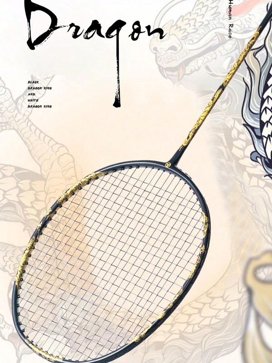 Badminton Racket With Free Bag Shuttlecocks Carbon Fiber Golden Dragon ...