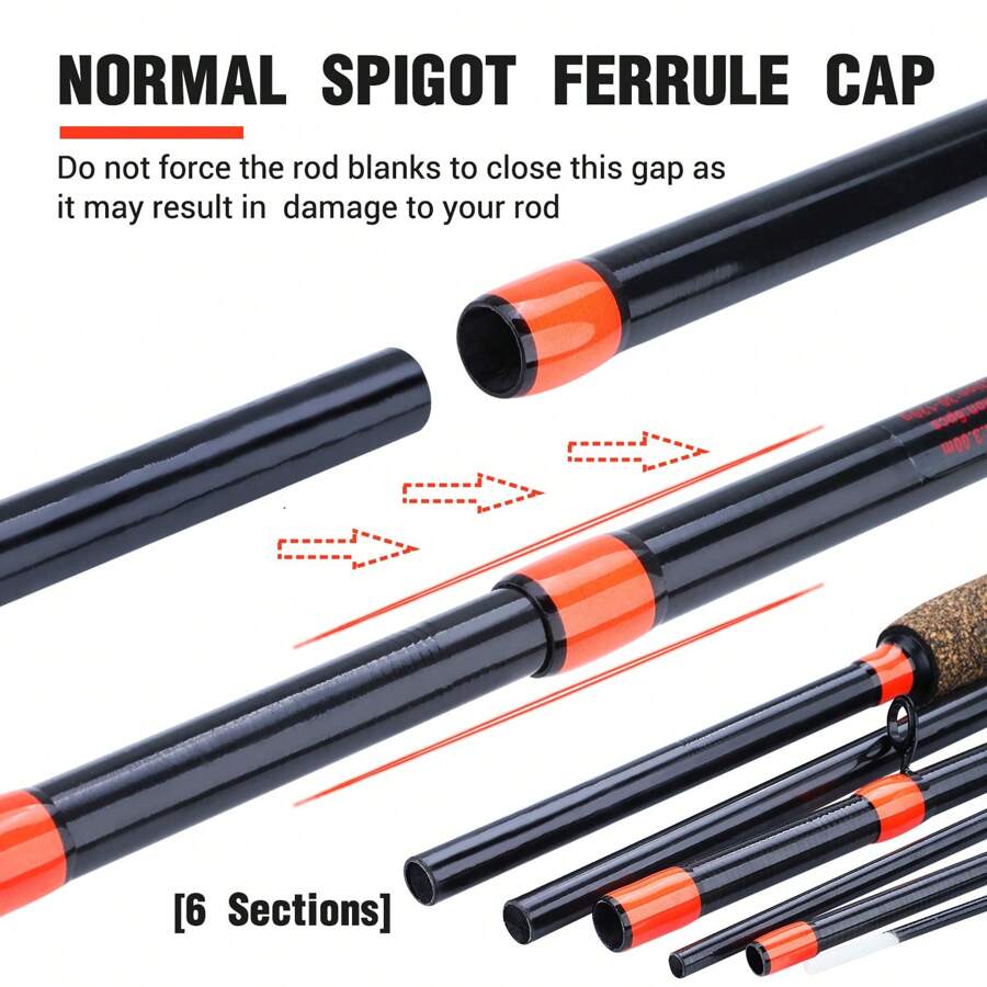 Sougayilang 3M Feeder Fishing Rod 6 Sections L/M/H Power Spinning ...